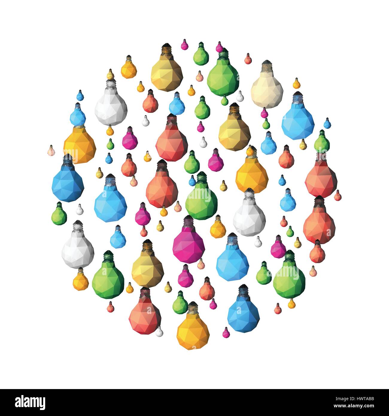 low poly light bulb. Circle composition Stock Vector Image & Art - Alamy