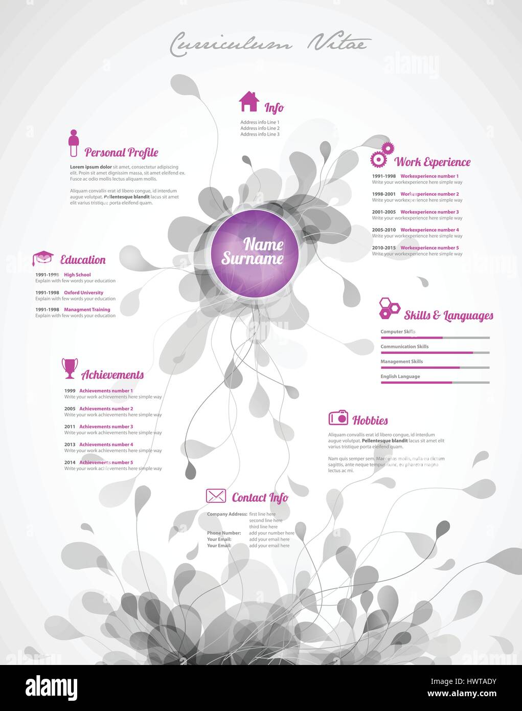 Curriculum vitae design hi-res stock photography and images - Alamy