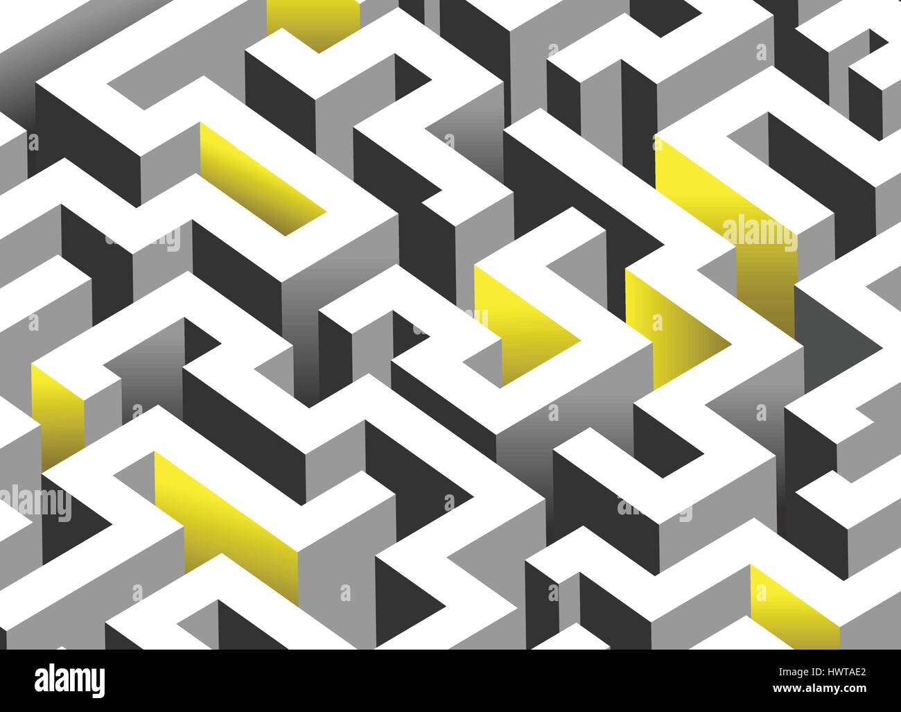 Horizontal black white maze pattern hi-res stock photography and images ...