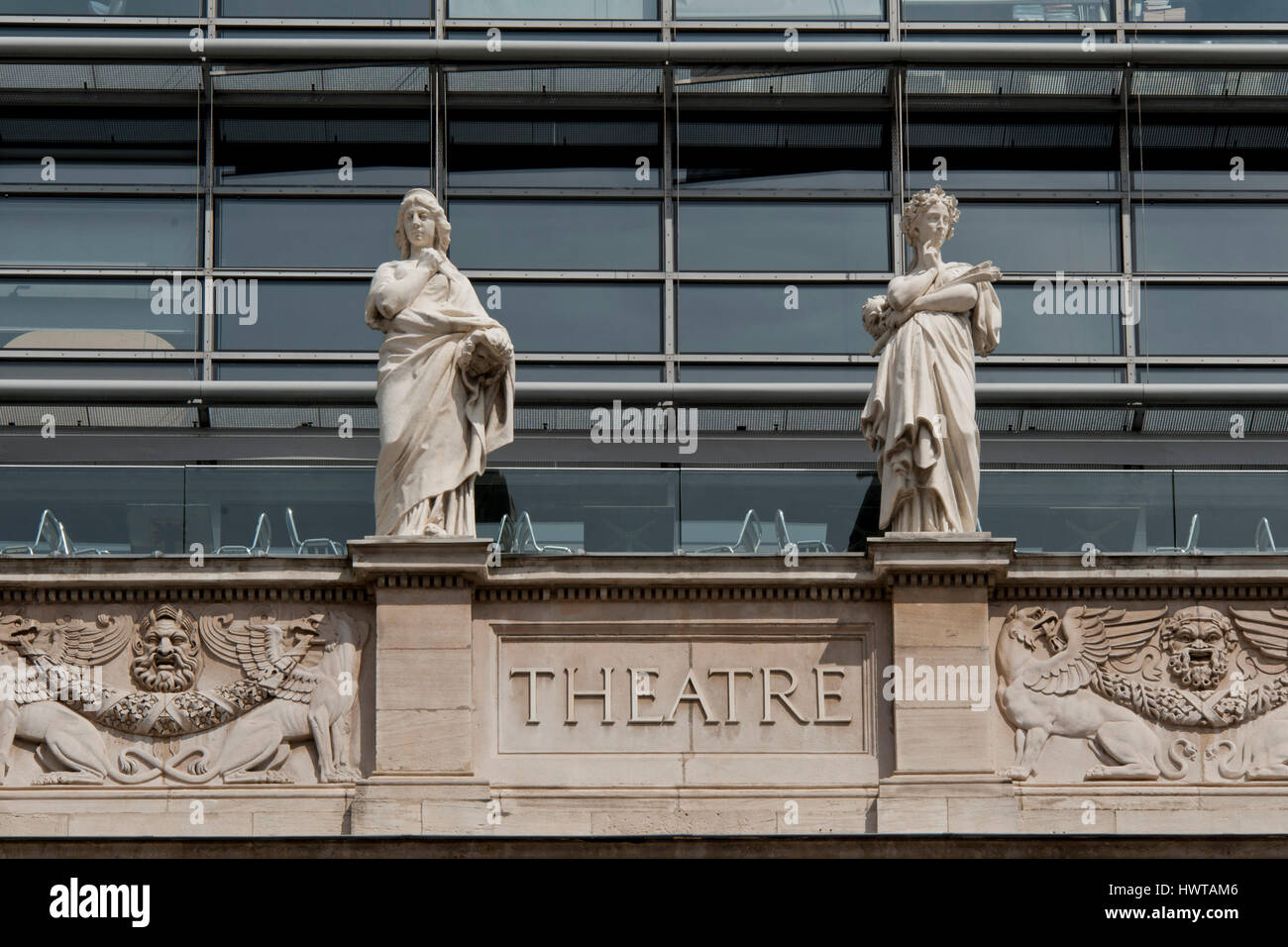statues on the facade of the theatre of lyon Stock Photo - Alamy