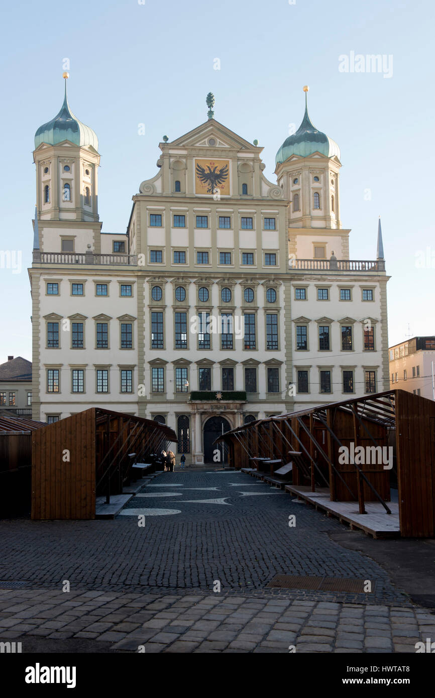 The town hall of Augsburg, beautiful mannerism building on the ...