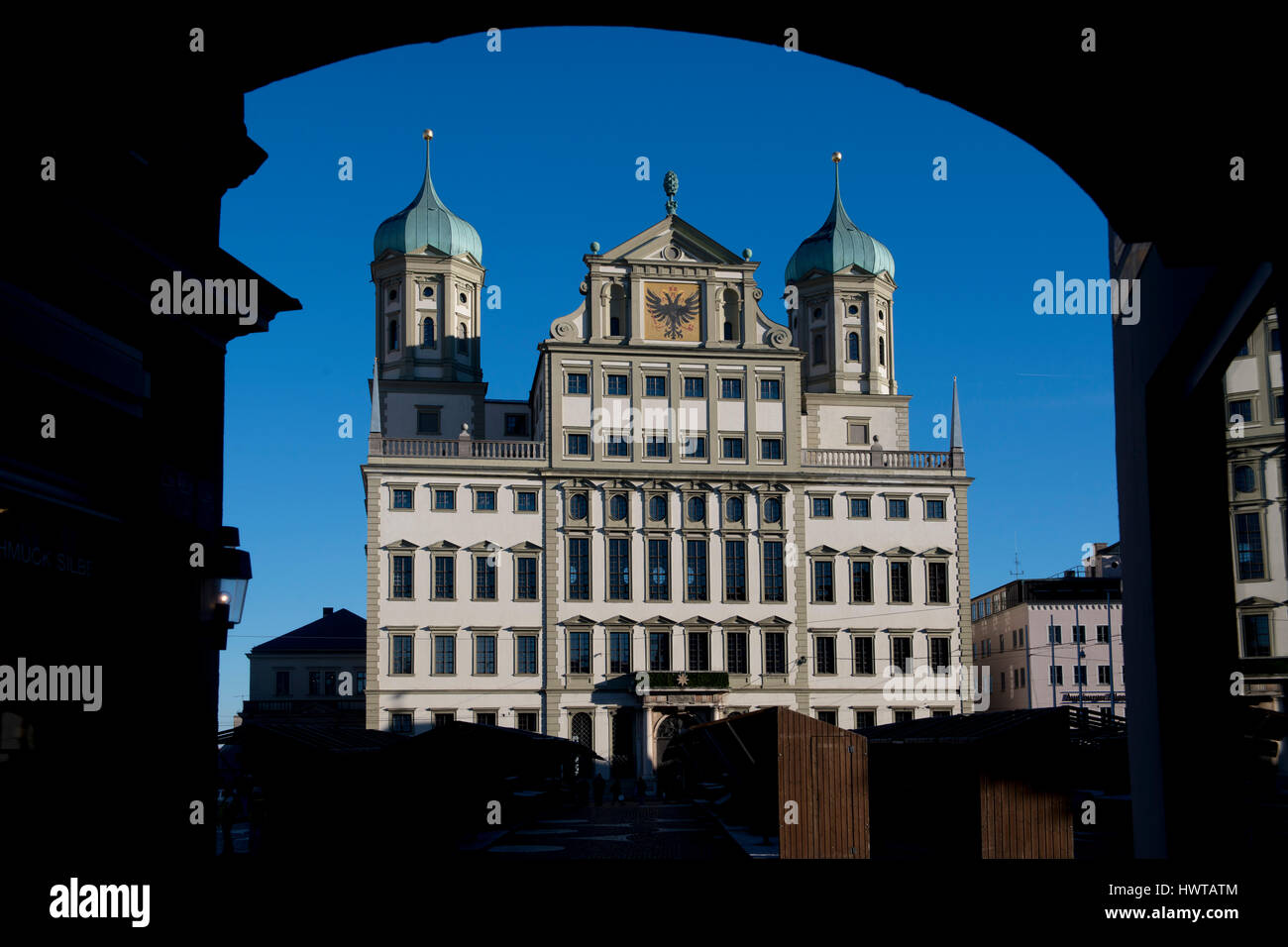 The town hall of Augsburg, beautiful mannerism building on the ...