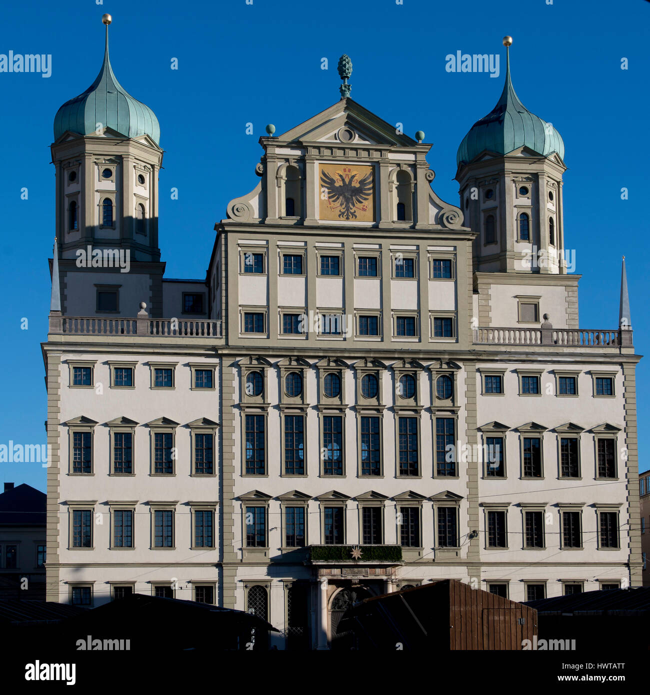 The town hall of Augsburg, beautiful mannerism building on the ...