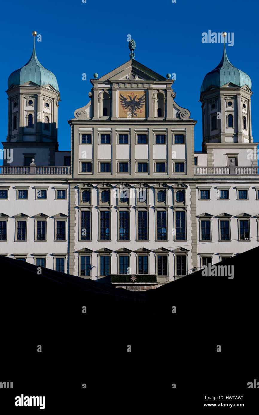 The town hall of Augsburg, beautiful mannerism building on the ...