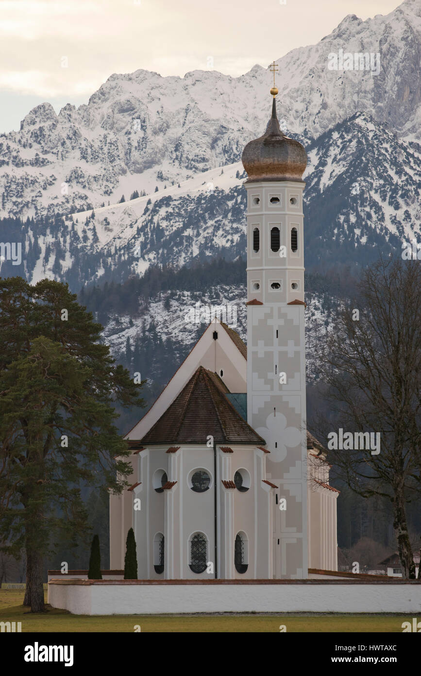 The Koloman church in the fields near Hohenschangau in Ostallgau ...