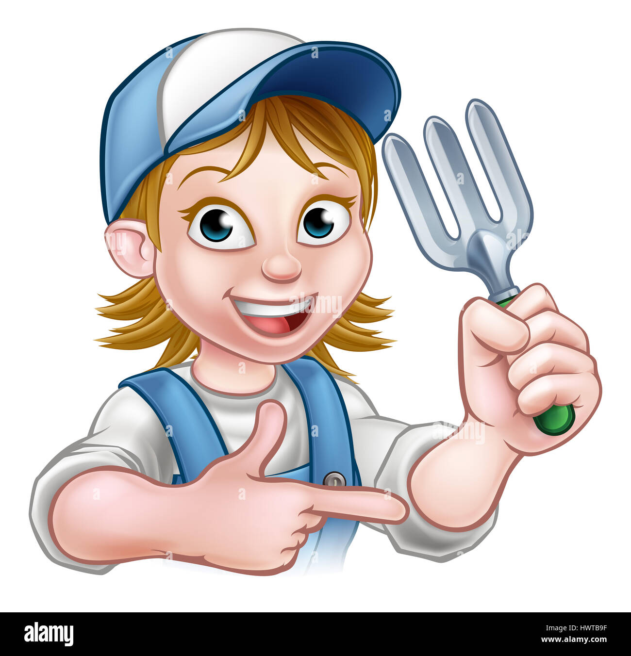 Woman gardening cartoon girl Cut Out Stock Images & Pictures - Alamy