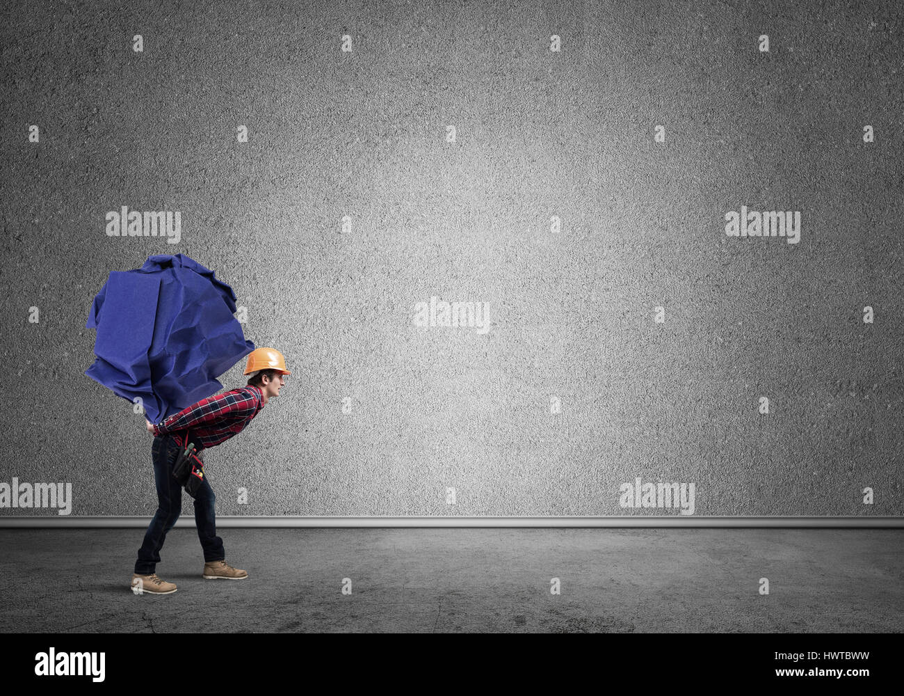 Engineer man carry load Stock Photo - Alamy