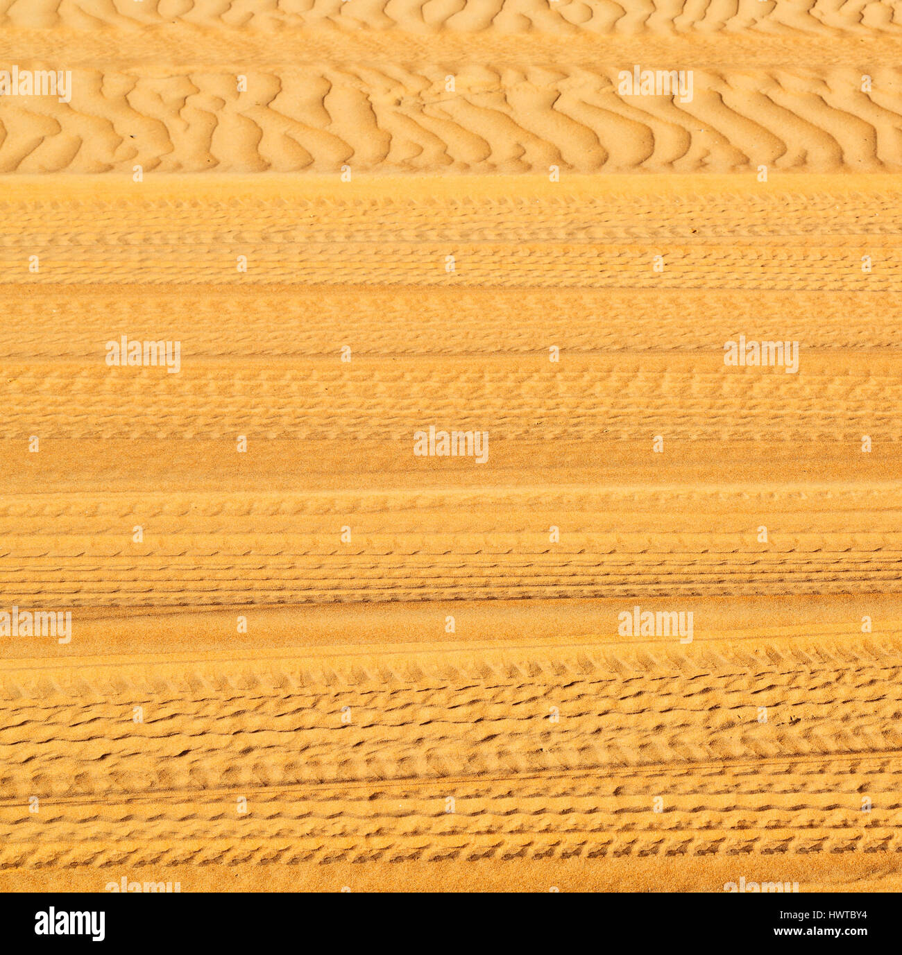 in the sand and direction texture oman desert track of some cars Stock ...