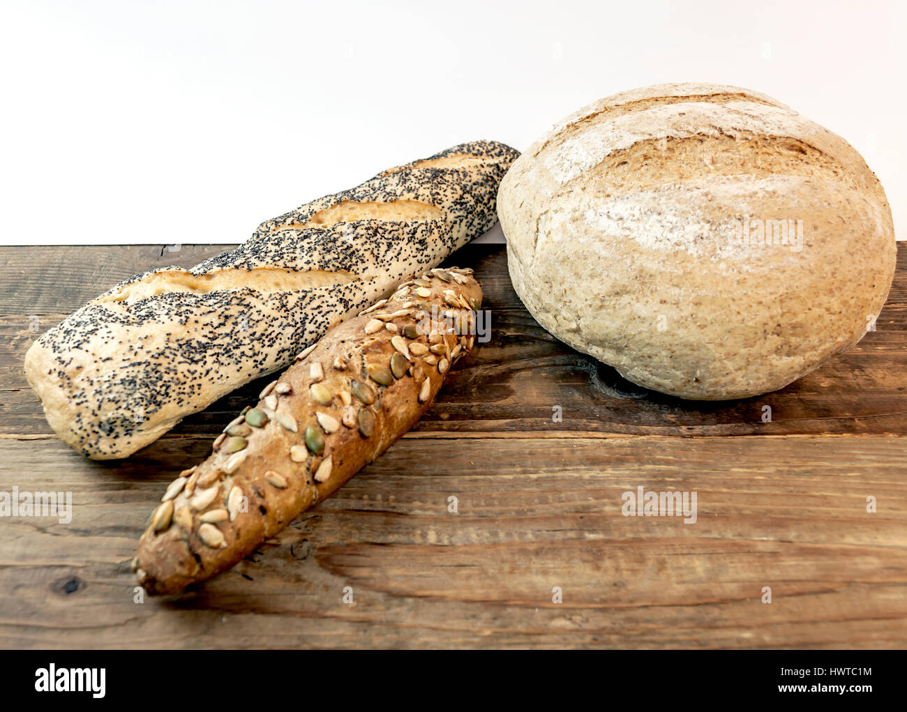 Baking dietary various bread isolated on white beckground Stock Photo ...