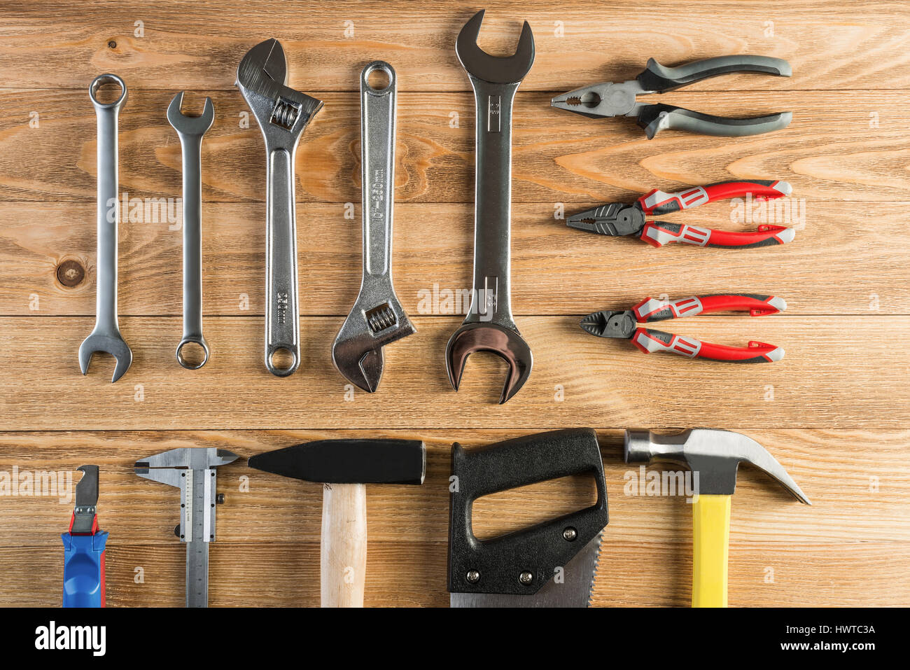 Instruments on wooden table Stock Photo - Alamy