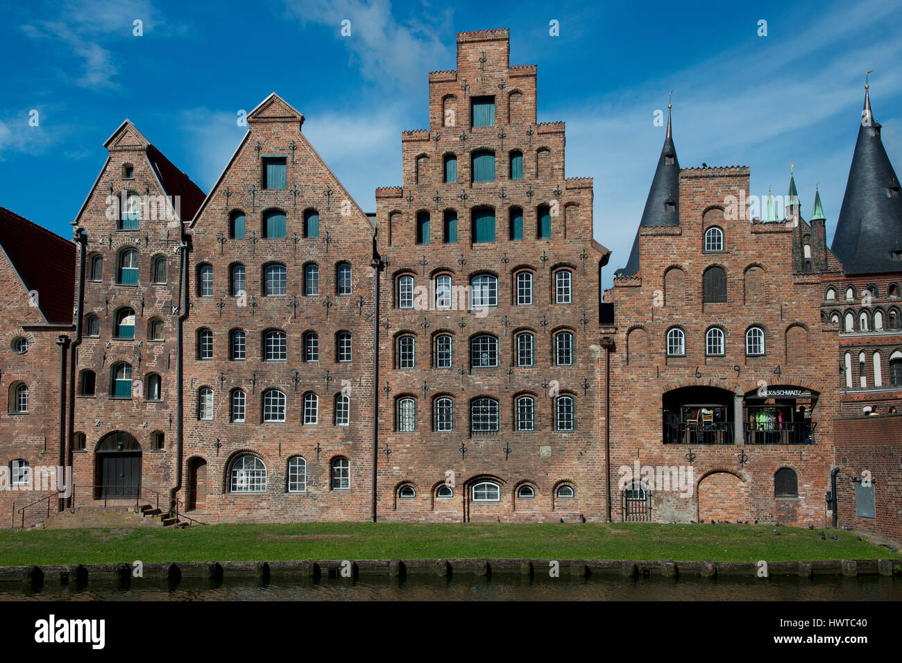 The ancient buildings of the salt warehouse in the center of the ...