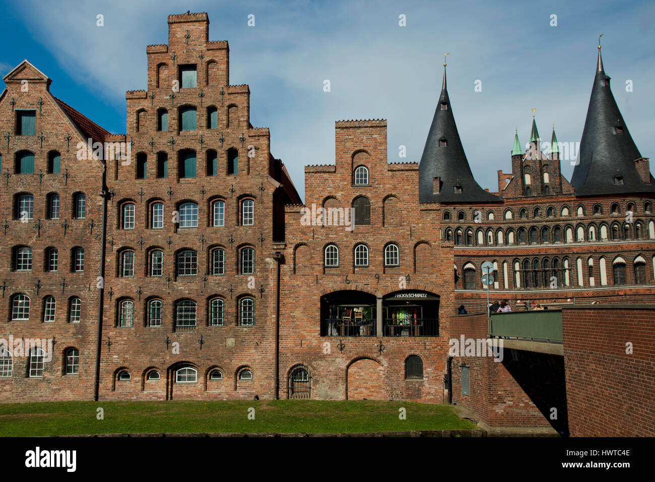 The ancient buildings of the salt warehouse in the center of the ...