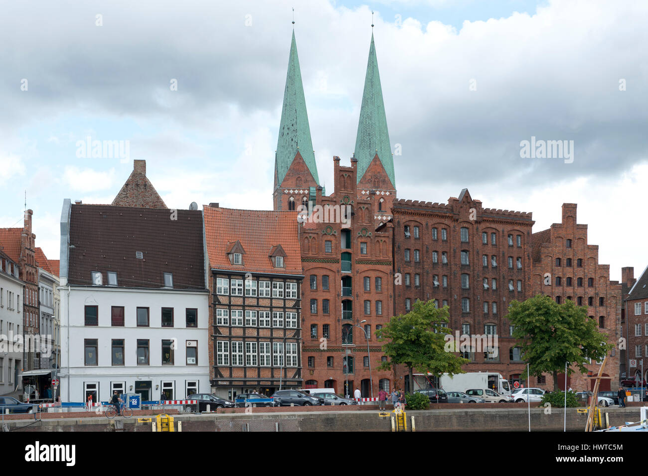 Buildings and church in the old town of Lubeck, Germany Stock Photo - Alamy