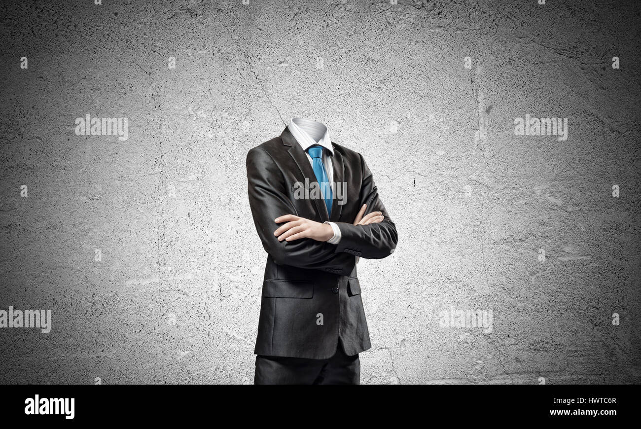 Businessman without head Stock Photo - Alamy