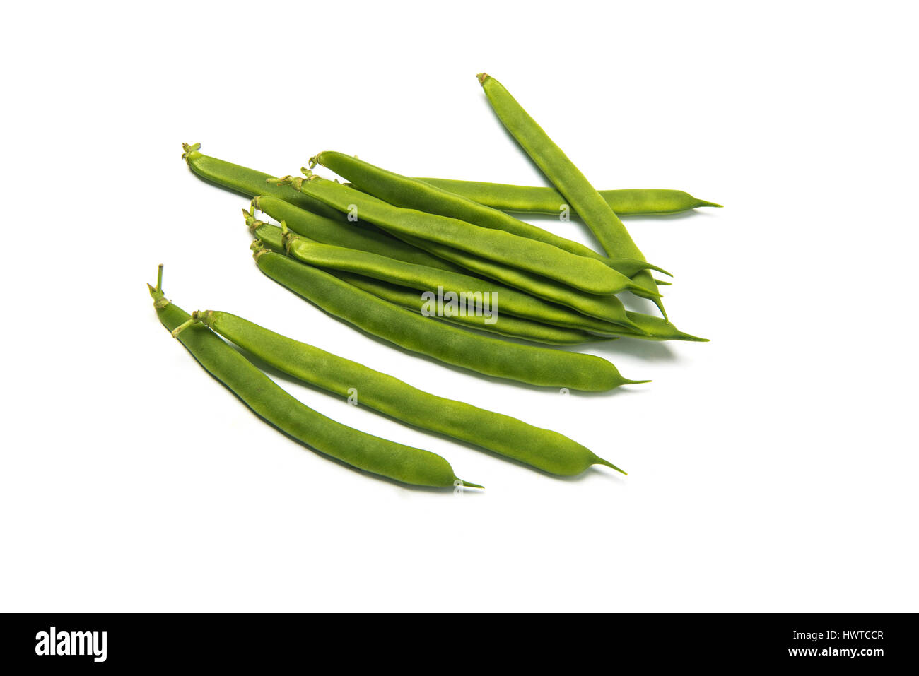 group of green beans on white background Stock Photo - Alamy