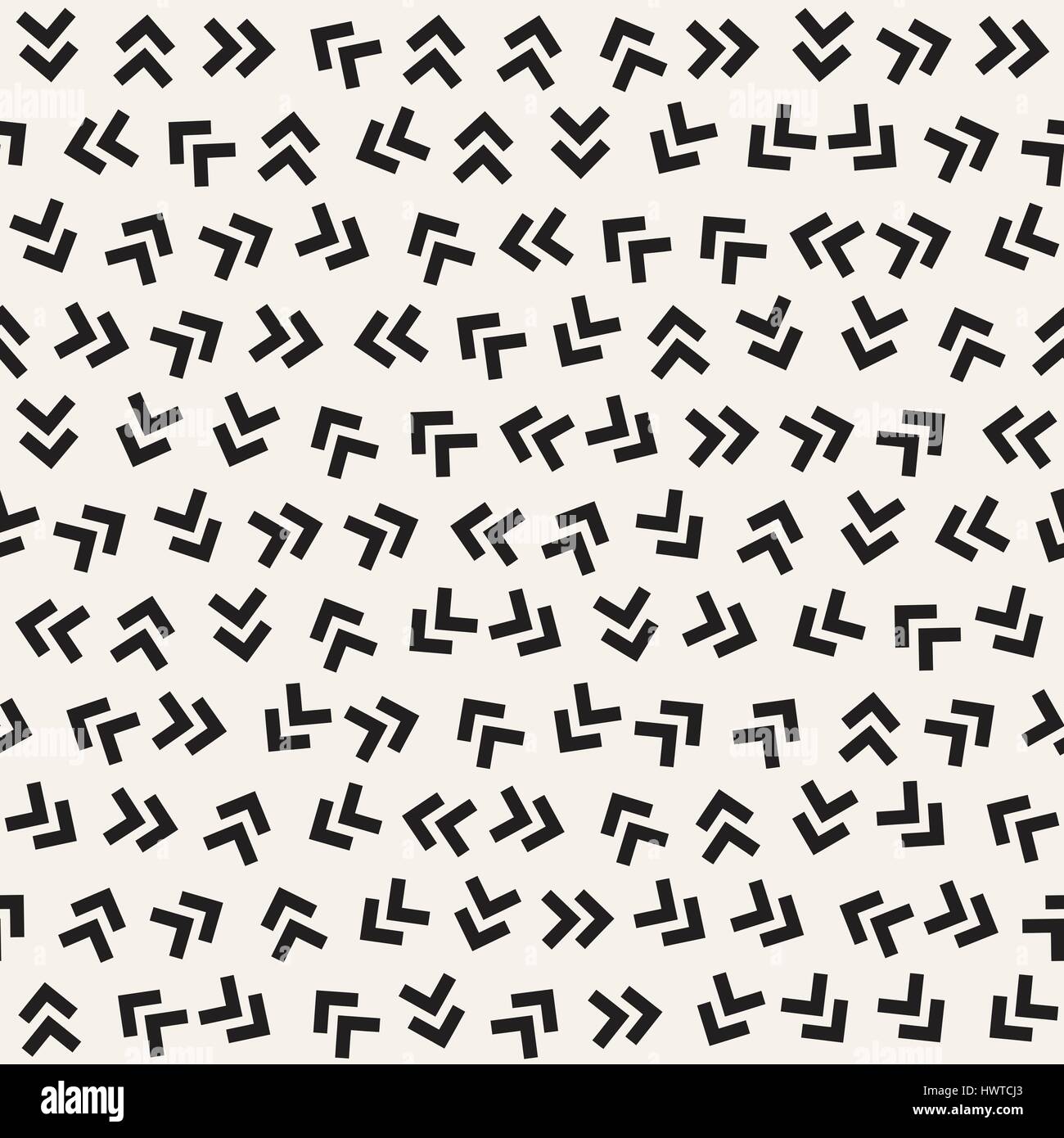 Trendy Texture With Scattered Geometric Shapes. Vector Seamless Pattern ...