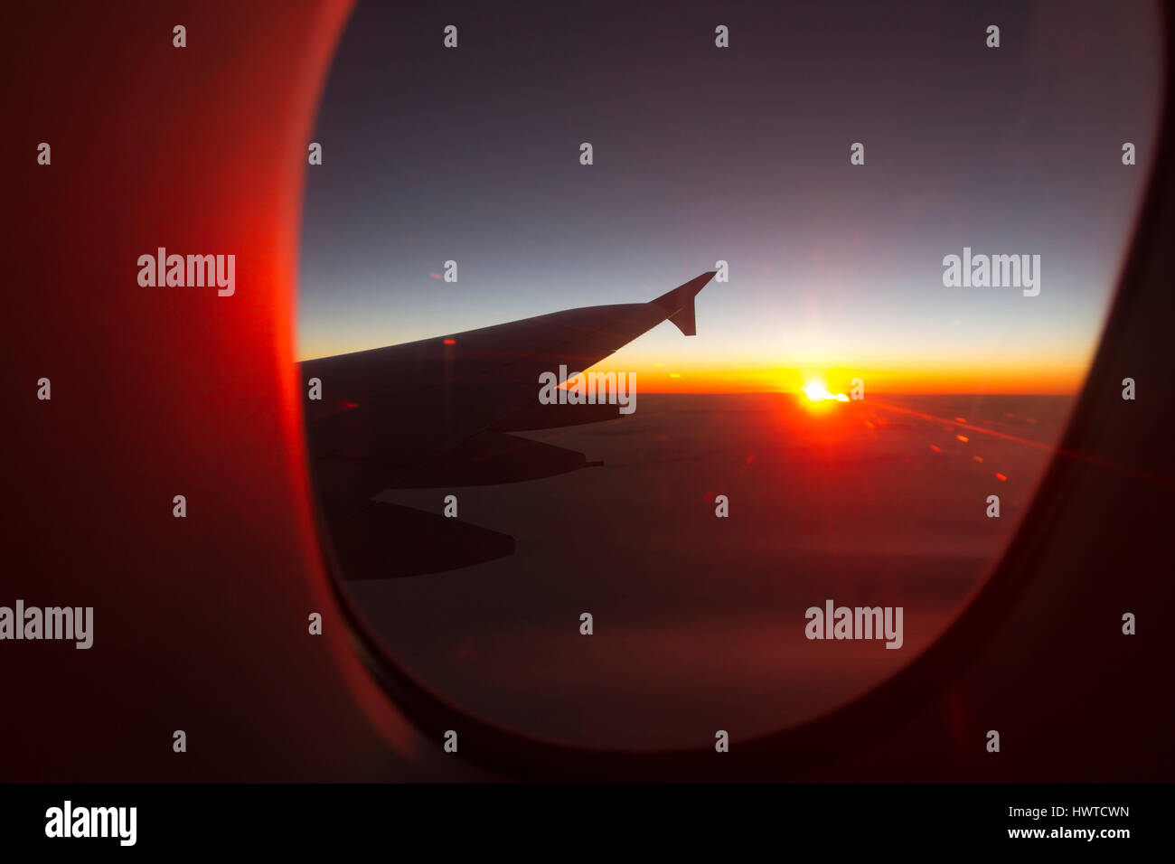 Looking out of window from the buines class lounge onboard Qatar ...