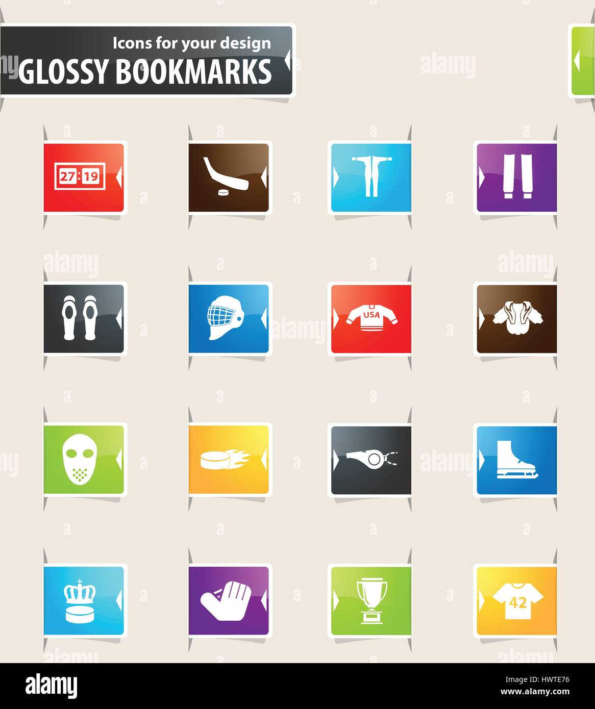 Hockey vector bookmark icons for your design Stock Vector Image & Art ...