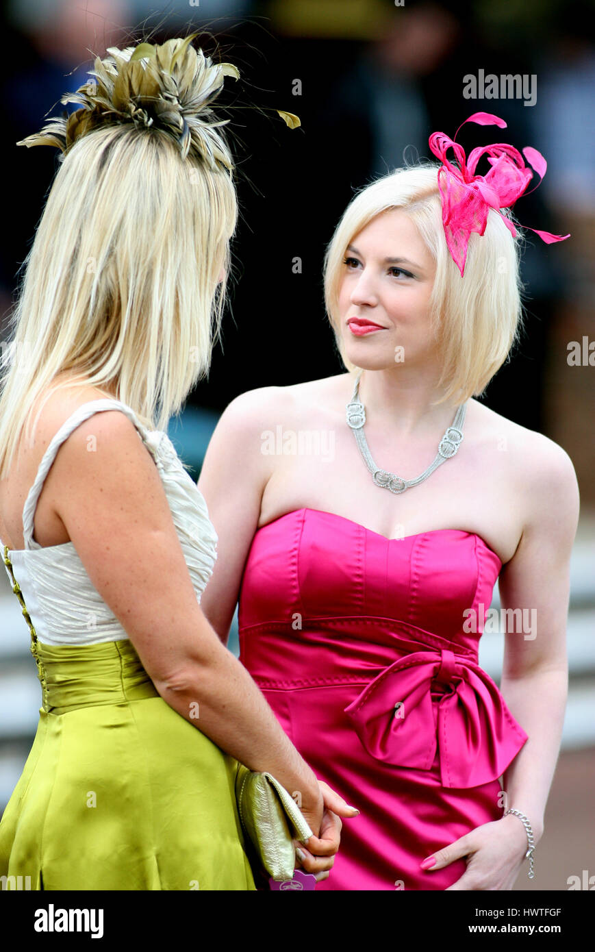 RACEGOERS AT THE RACES YORK MAY FESTIVAL YORK RACECOURSE YORK ENGLAND ...