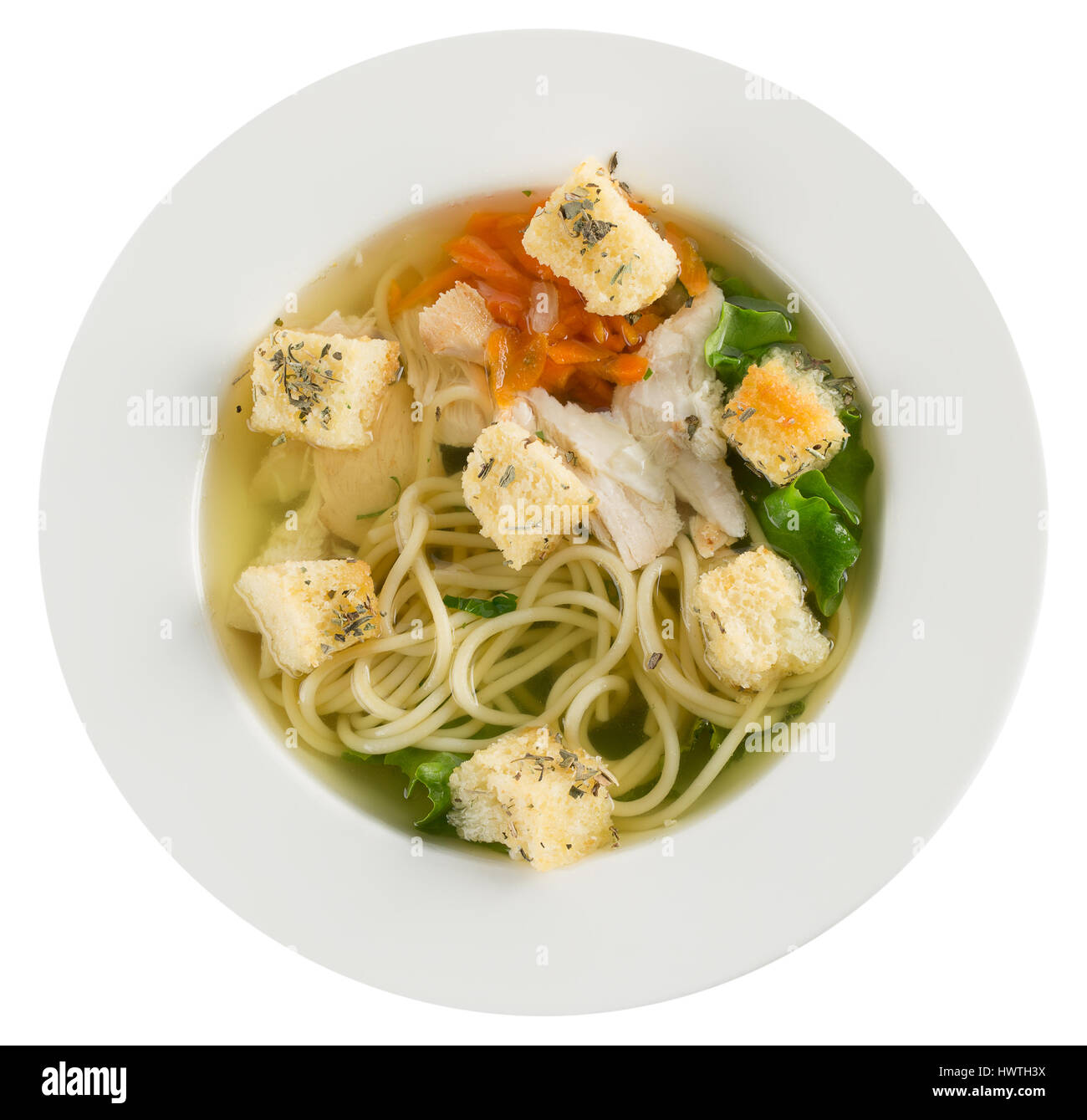 Vegetable noodle soup Cut Out Stock Images & Pictures - Alamy