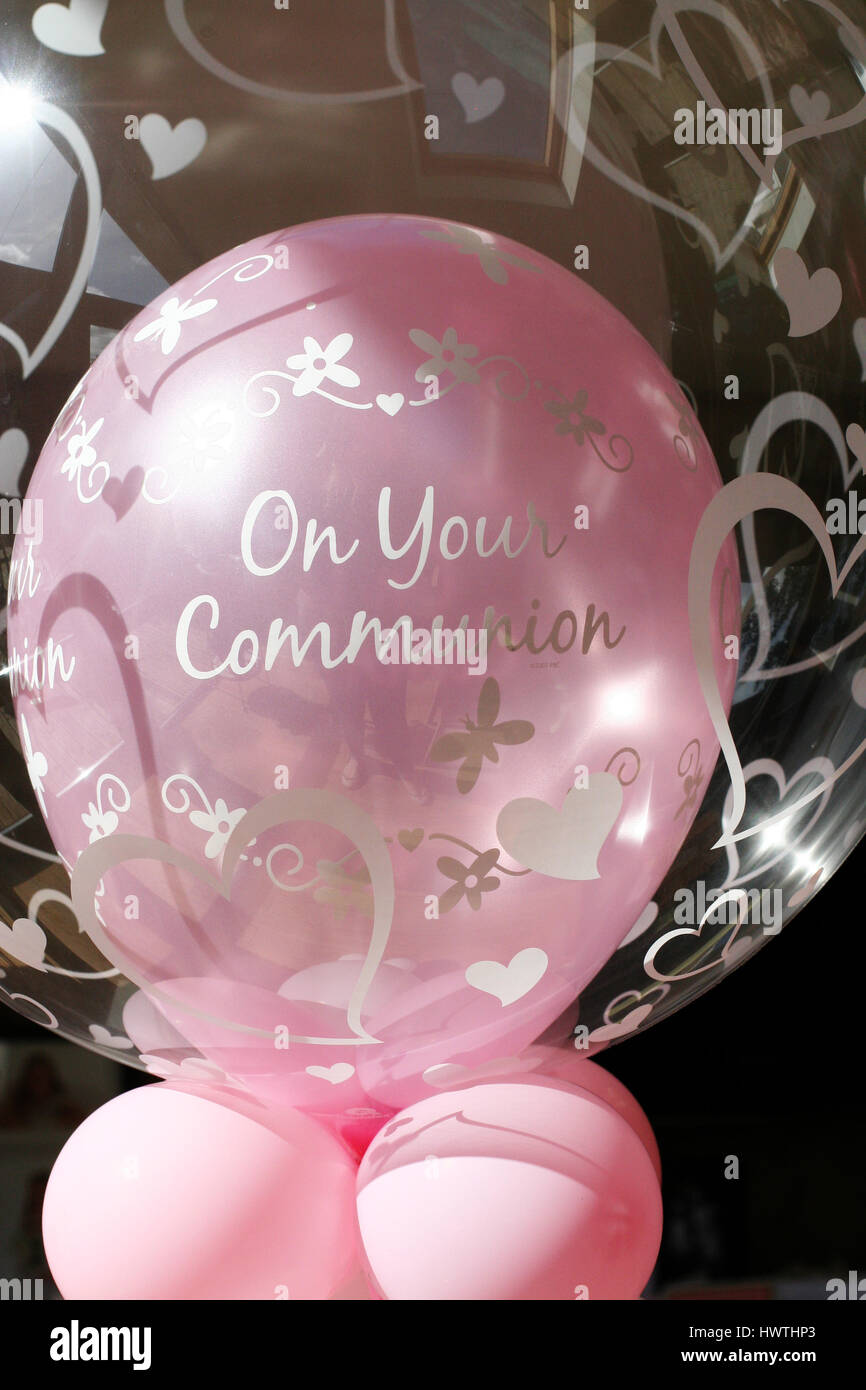 First Communion Balloon Stock Photo - Alamy