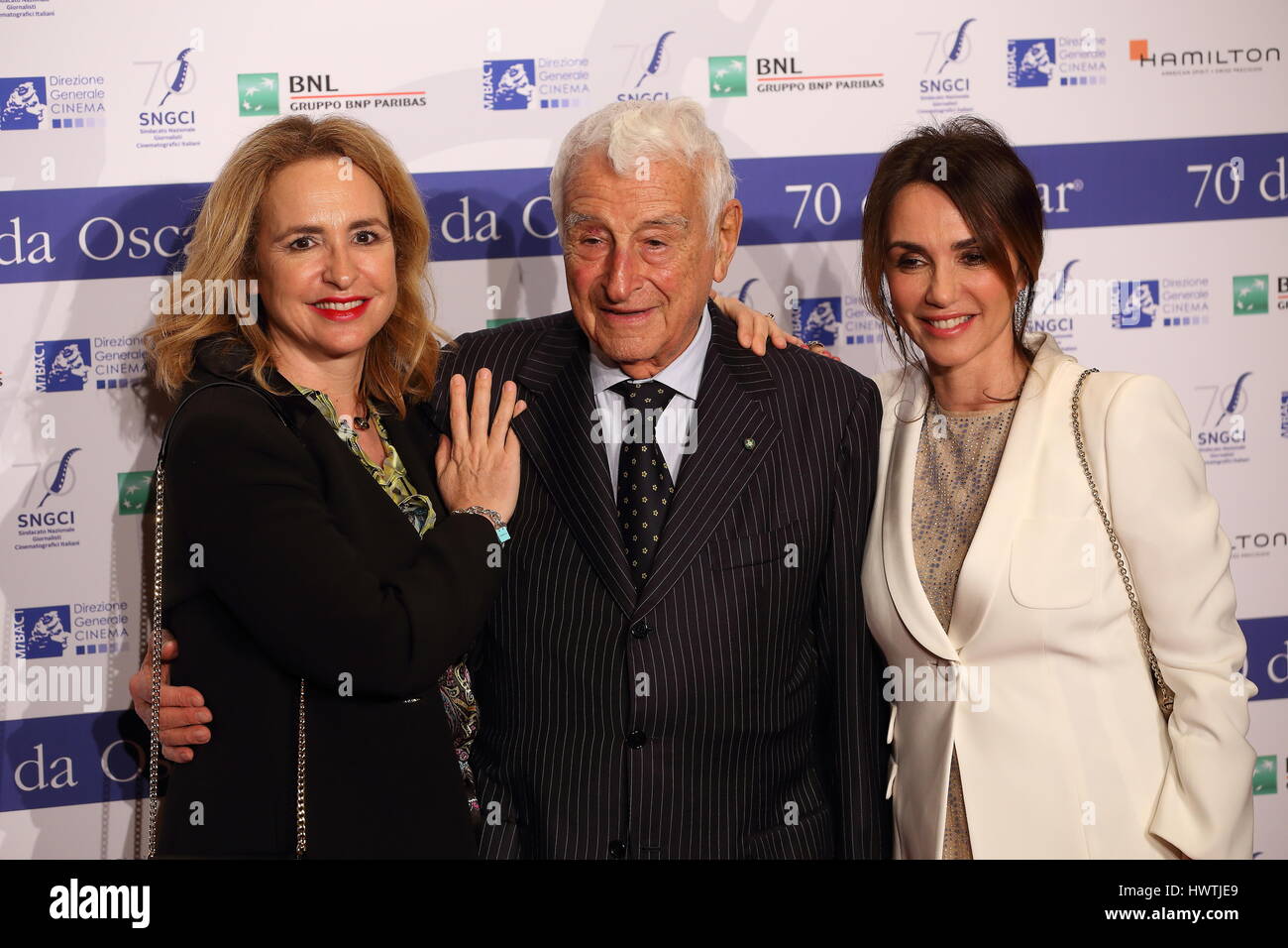 Rome, Italy. 22nd Mar, 2017. Italian producer Fulvio Lucisano with his ...