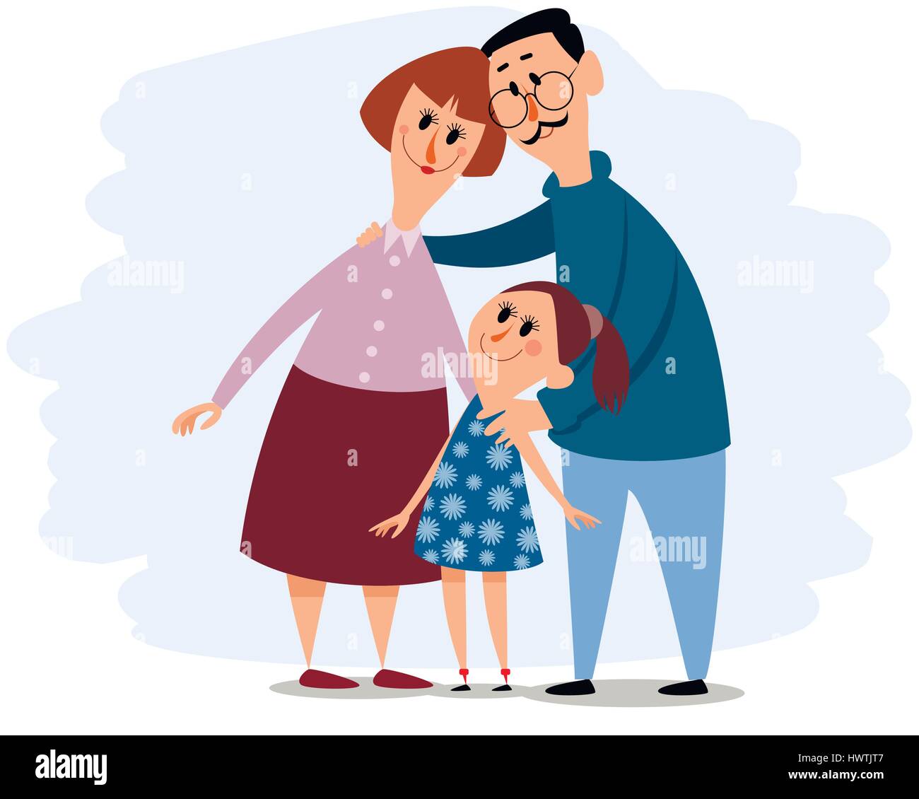 Vector illustration of a happy small family Stock Vector Image & Art ...