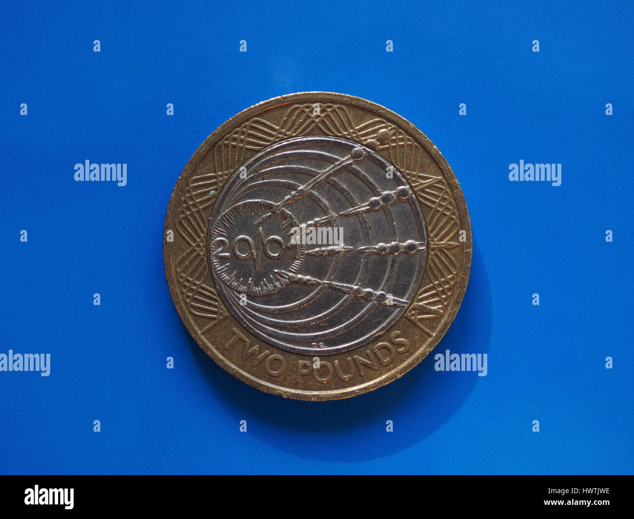 2 pounds coin money (GBP), currency of United Kingdom Stock Photo - Alamy