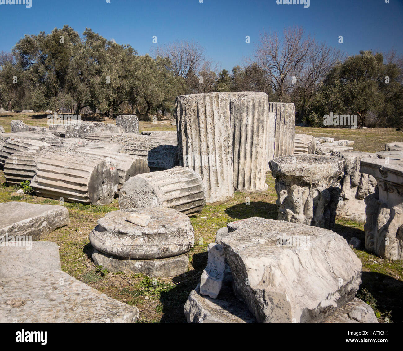 Columns in Lagina Ancient City, Yatagan, Mugla, Turkey Stock Photo - Alamy