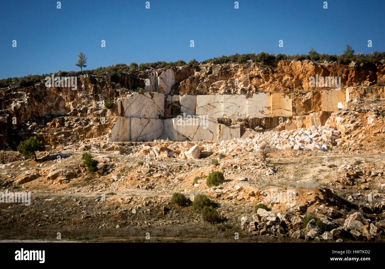 White marble quarry in Turkey Stock Photo - Alamy
