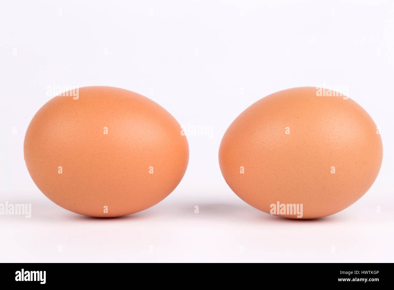 Two eggs, isolated on a white background Stock Photo - Alamy
