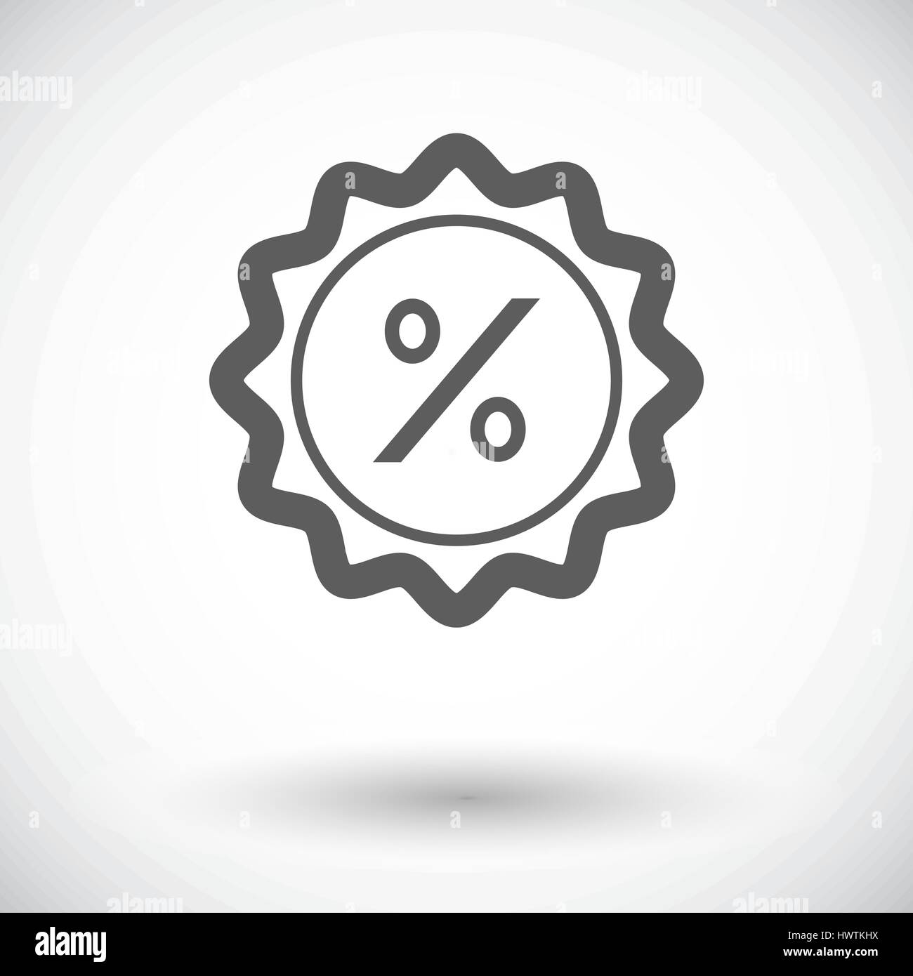 Percent label. Single flat icon on white background. Vector ...