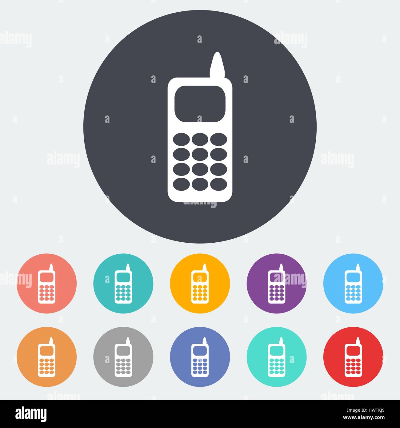 Phone. Single flat icon on the circle. Vector illustration Stock Vector ...