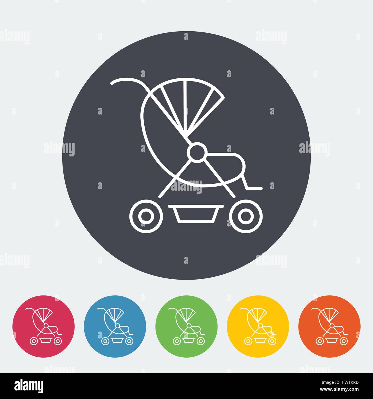 Pram icon. Thin line flat vector related icon for web and mobile ...