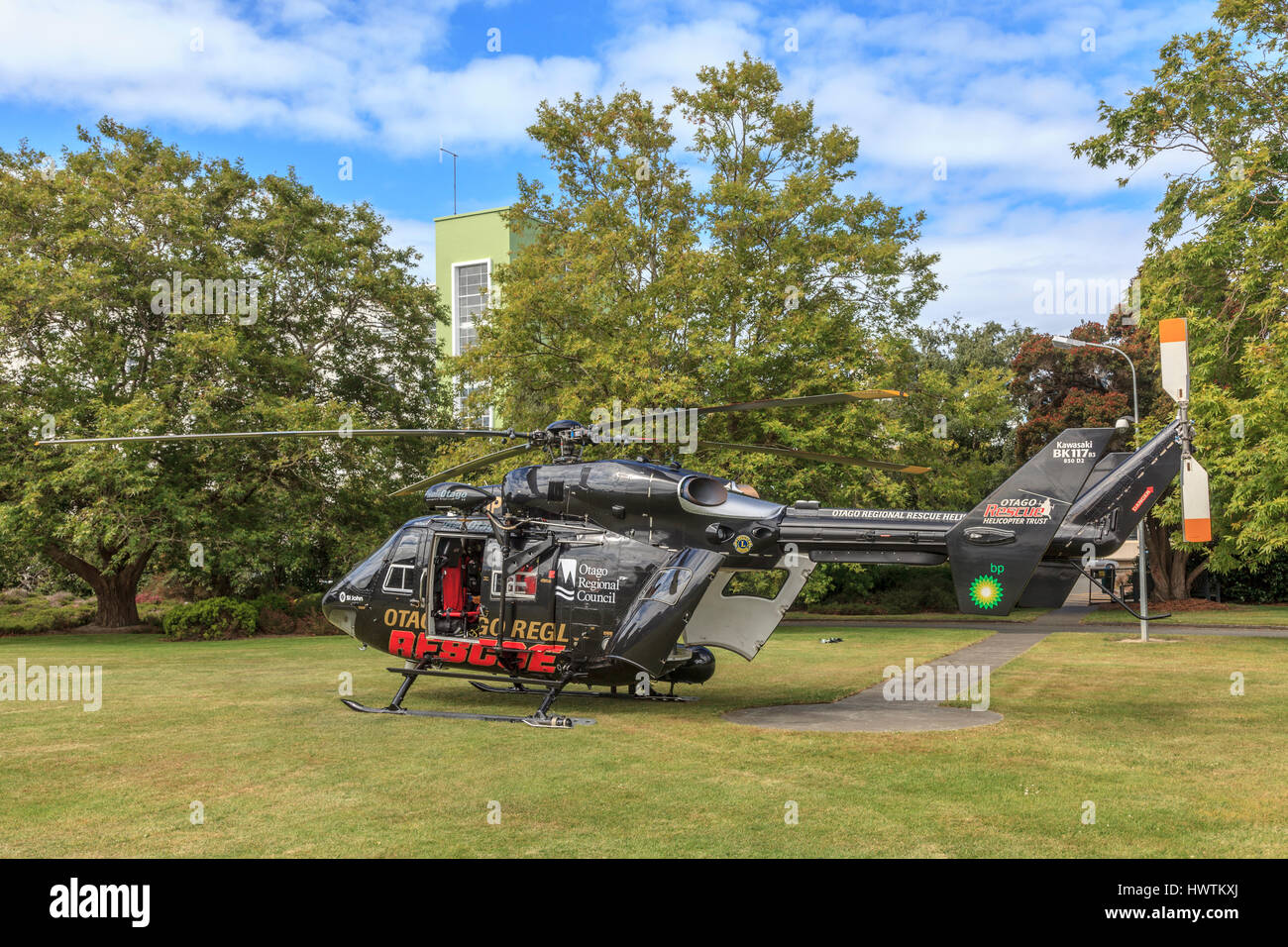 Rescue helicopter at Timaru Hospital, NZ Stock Photo - Alamy