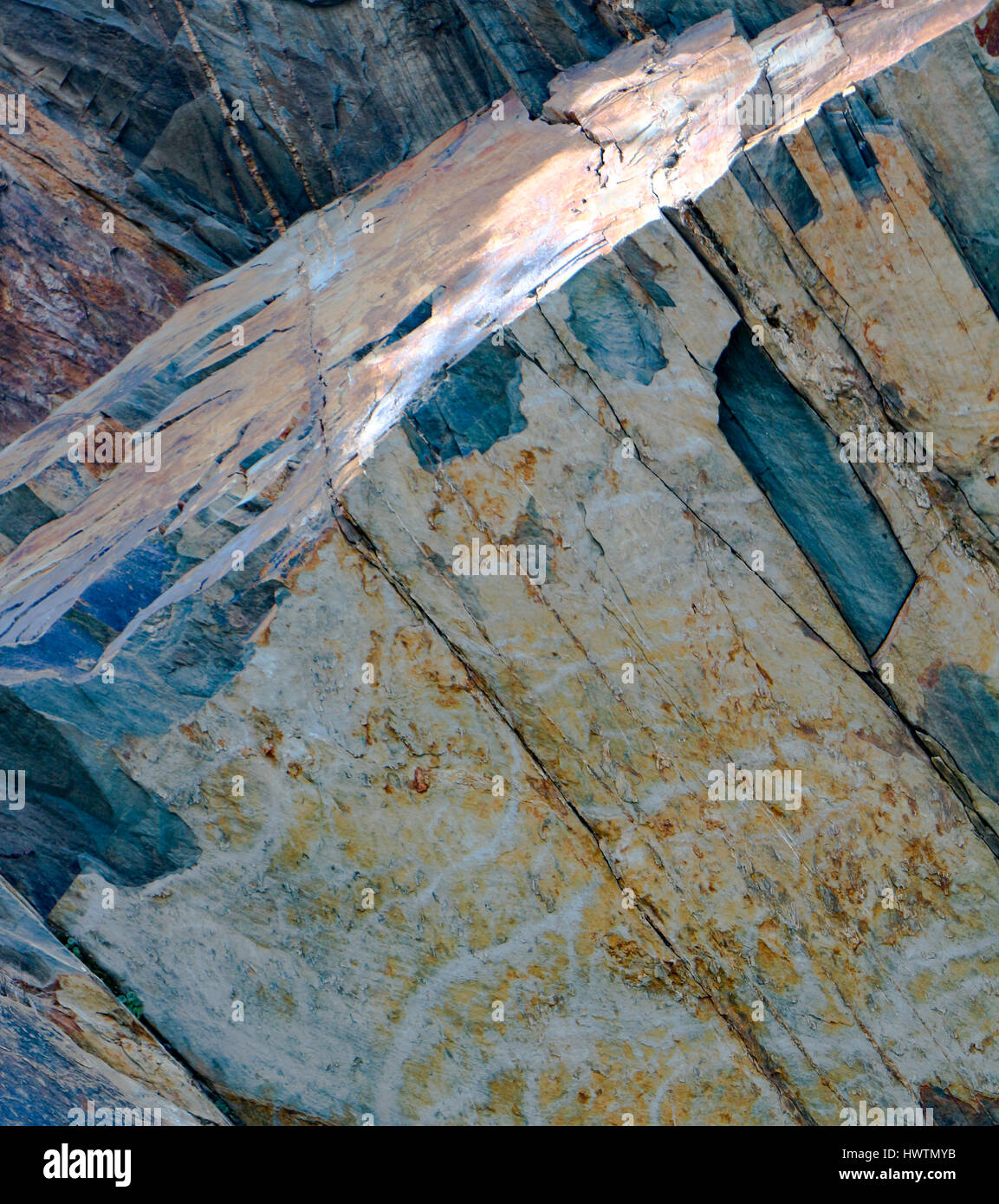 Precambrian rock slabs at Cap Sicié (Var,French Riviera) showing their ...