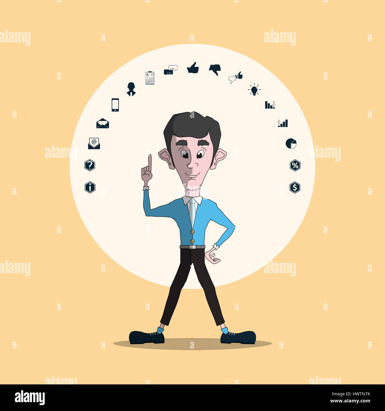 Cartoon character mail pointing hi-res stock photography and images - Alamy