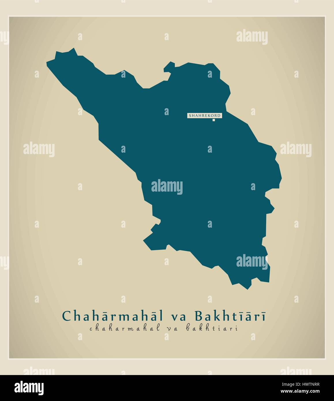 Modern Map - Chaharmahal va Bakhtiari IR Stock Vector Image & Art - Alamy