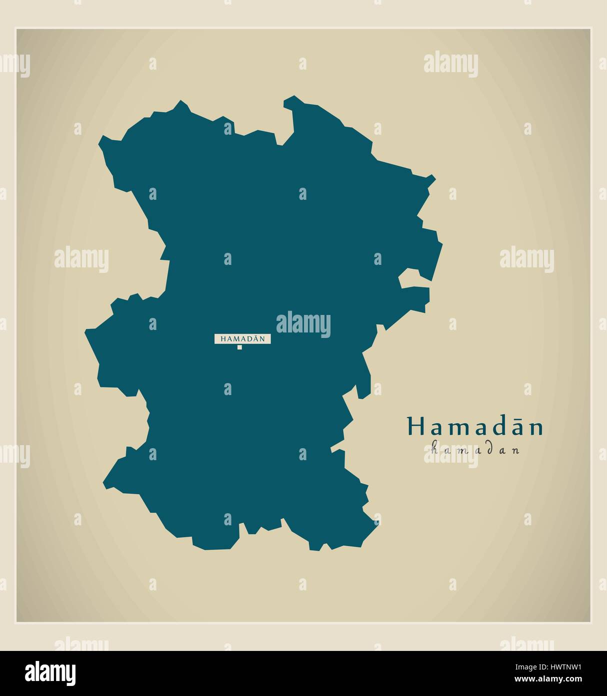 Hamadan vector map hi-res stock photography and images - Alamy