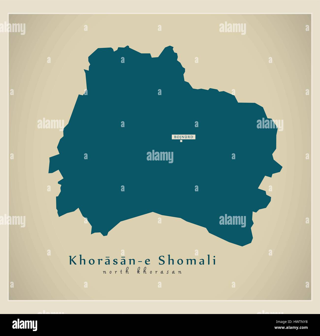 Modern Map - Khorasan-E Shomali IR Stock Vector Image & Art - Alamy