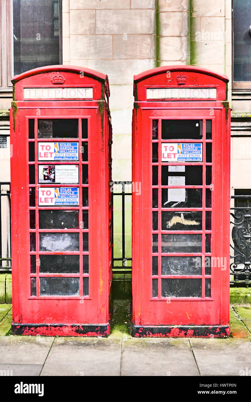 Red telephone boxes in Preston city centre available for let Stock ...