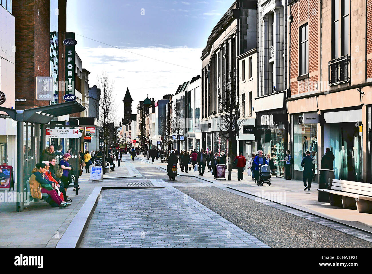 Fishergate shopping street,Preston,Lancashire,UK Stock Photo - Alamy