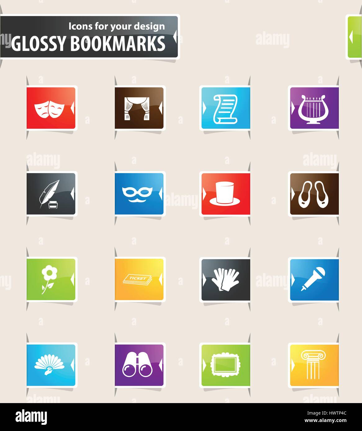 Theater vector bookmark icons for your design Stock Vector Image & Art ...