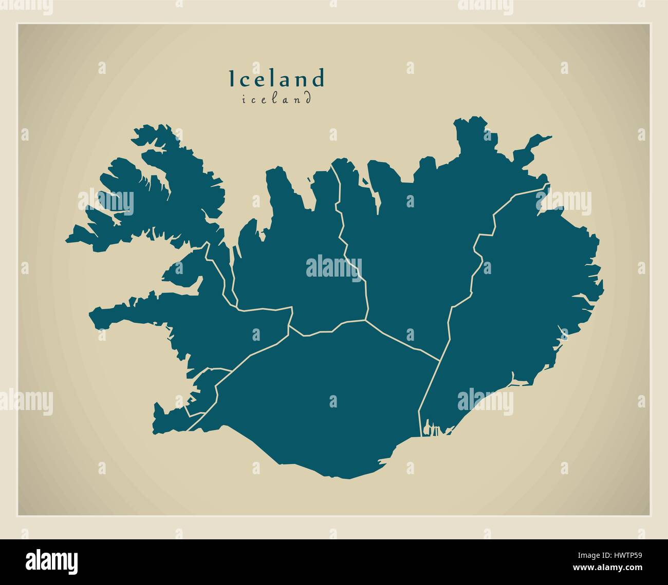 Map of iceland with cities hi-res stock photography and images - Alamy