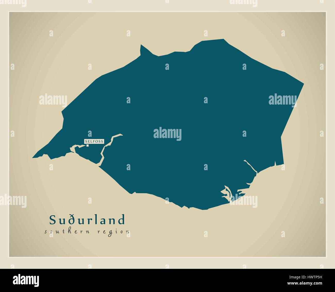 Modern Map - Sudurland IS Stock Vector Image & Art - Alamy