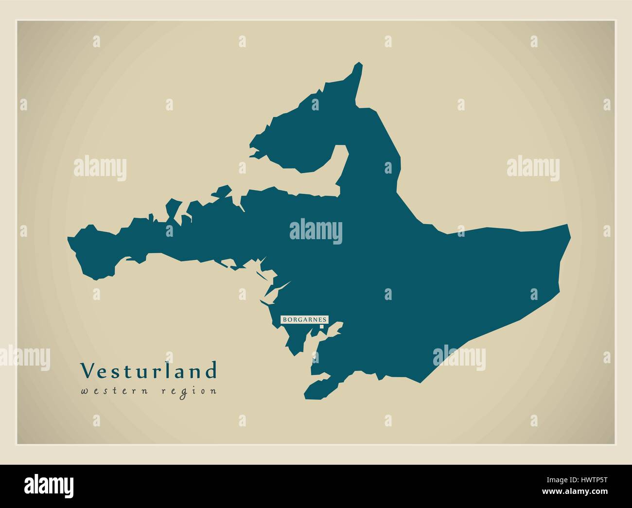 Modern Map - Vesturland IS Stock Vector Image & Art - Alamy