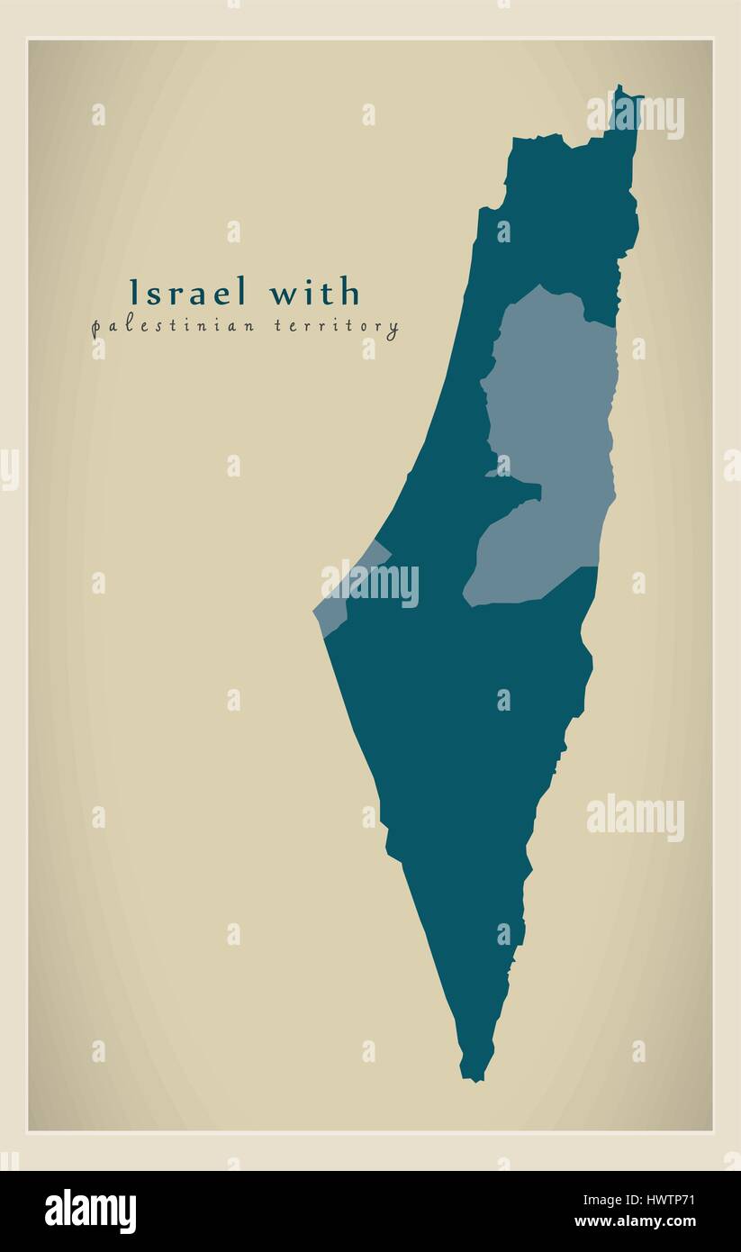 Modern Map - Israel with palestinian territory IL Stock Vector Image ...