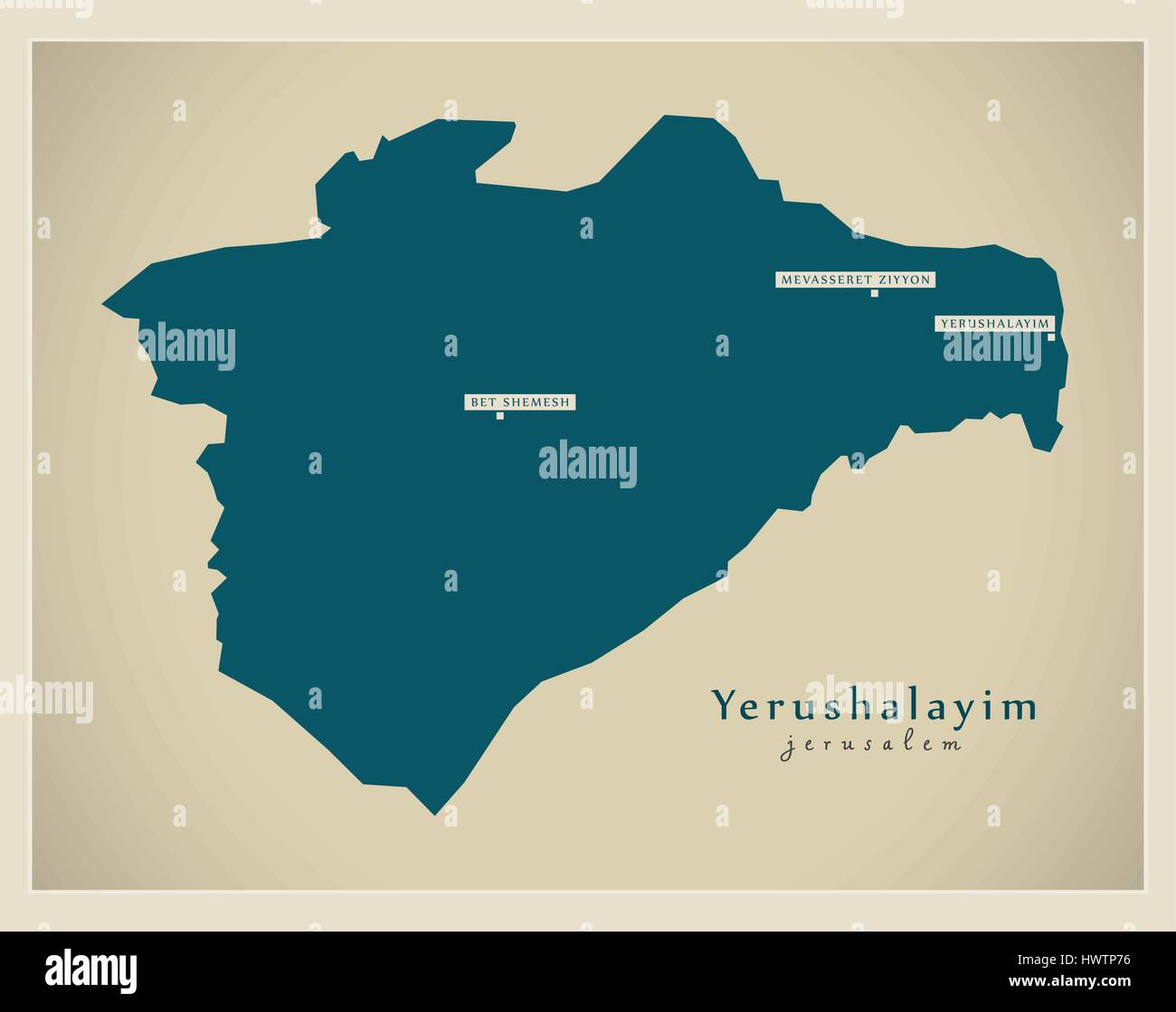 Jerusalem map modern hi-res stock photography and images - Alamy