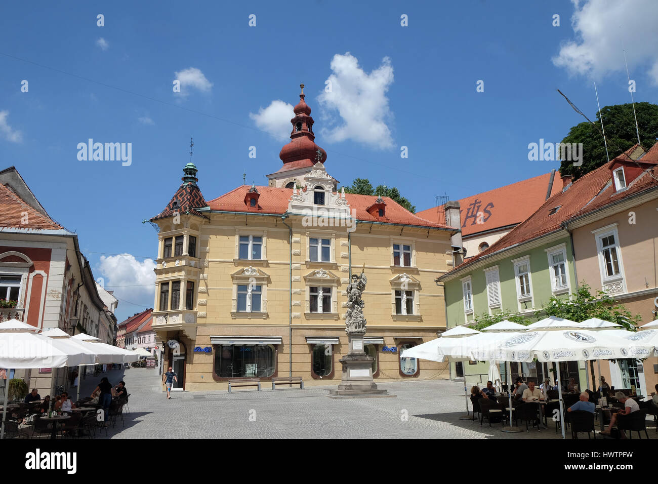 Architecture of Ptuj, town on the Drava River banks, Lower Styria ...