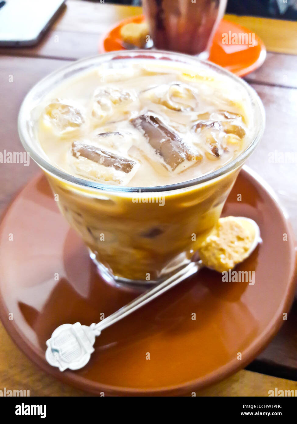 Iced coffee with Biscuit Stock Photo - Alamy
